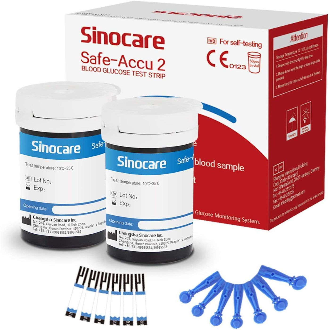 Sinocare Blood Glucose Test Strips & Lancets